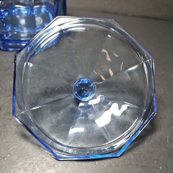 Indiana Glass | Accents | Vtg Indiana Glass Concord Blue Glass Octagon ...